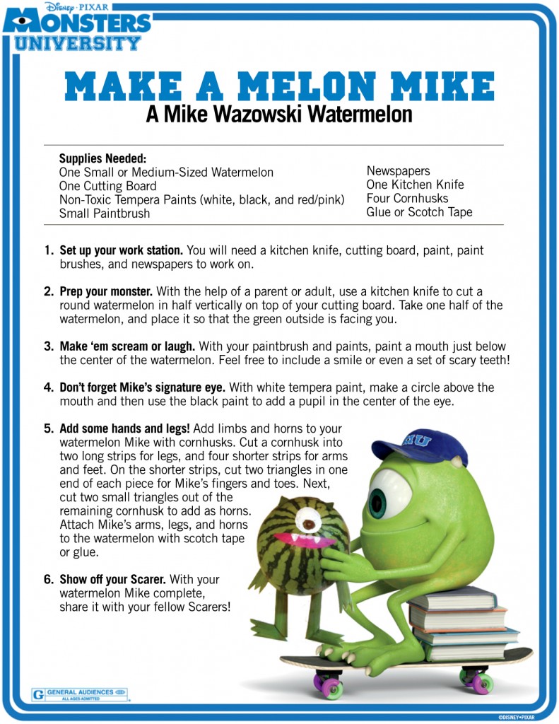 Monsters University Melon Mike Watermelon Craft Project - Mama Likes This