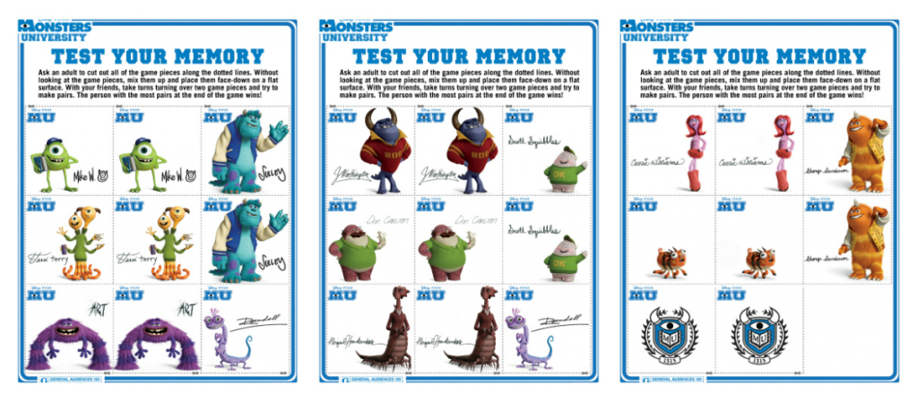 Monsters University Printable Memory Game - Mama Likes This