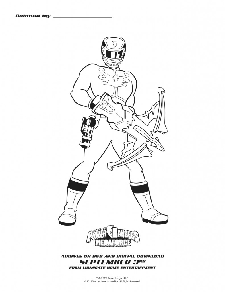 Power Rangers Megaforce Blue Ranger Printable Coloring Sheet - Mama ...