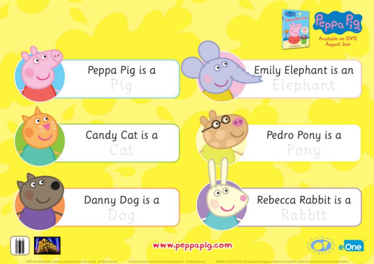 Printable Peppa Pig Reading and Writing Worksheet - Mama Likes This