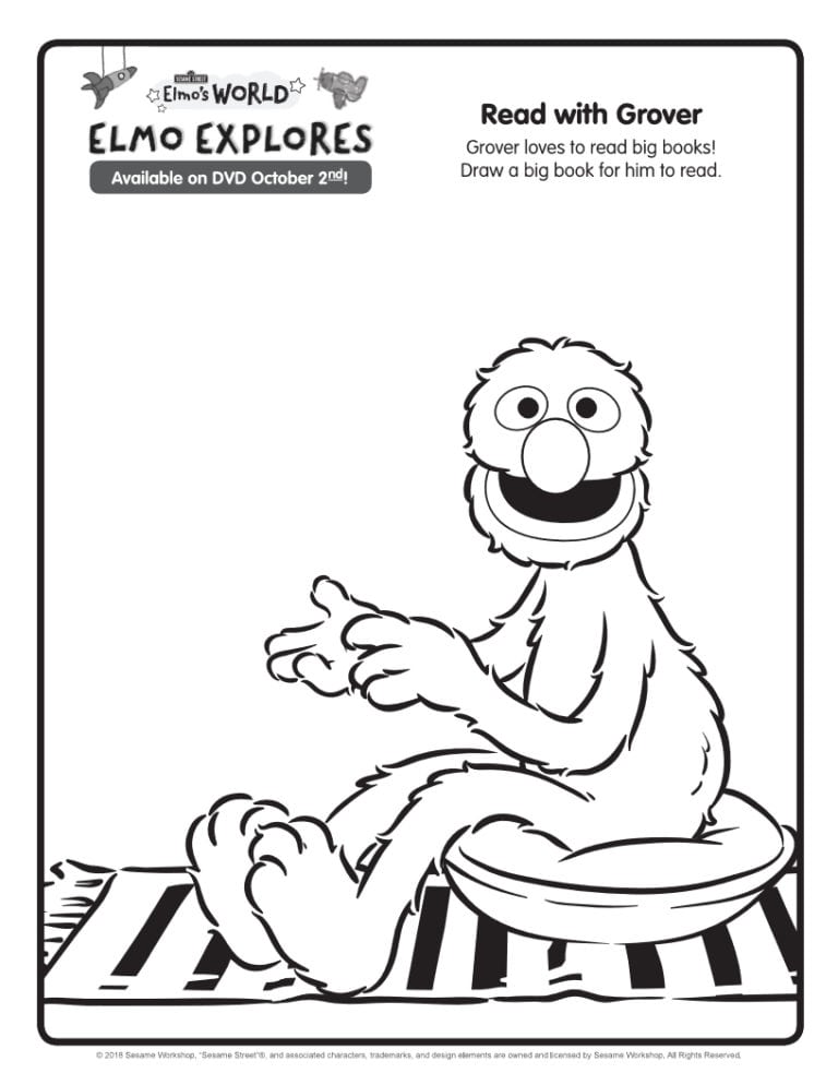 Grover Coloring Page - Sesame Street Printable - Mama Likes This