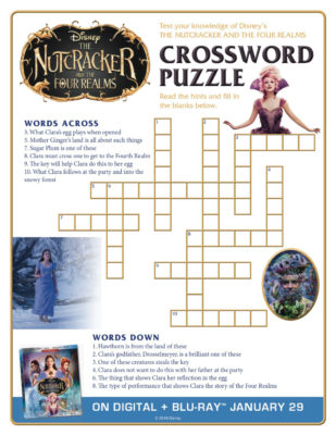 Disney Nutcracker Crossword - Free Printable Puzzle - Mama Likes This