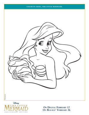 Ariel Coloring Page from The Little Mermaid - Mama Likes This