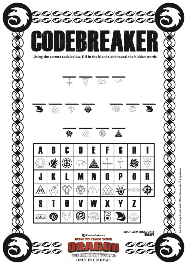 Dragon Codebreaker Activity Page From HTTYD 3 Mama Likes This Dragon Codebreaker Activity Page From HTTYD 3 Mama Likes This