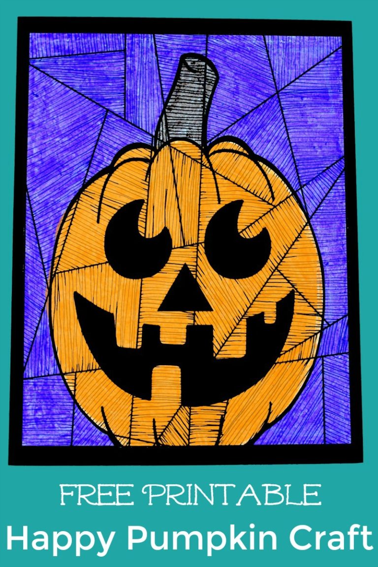 Free Printable Happy Pumpkin Craft Art - Mama Likes This