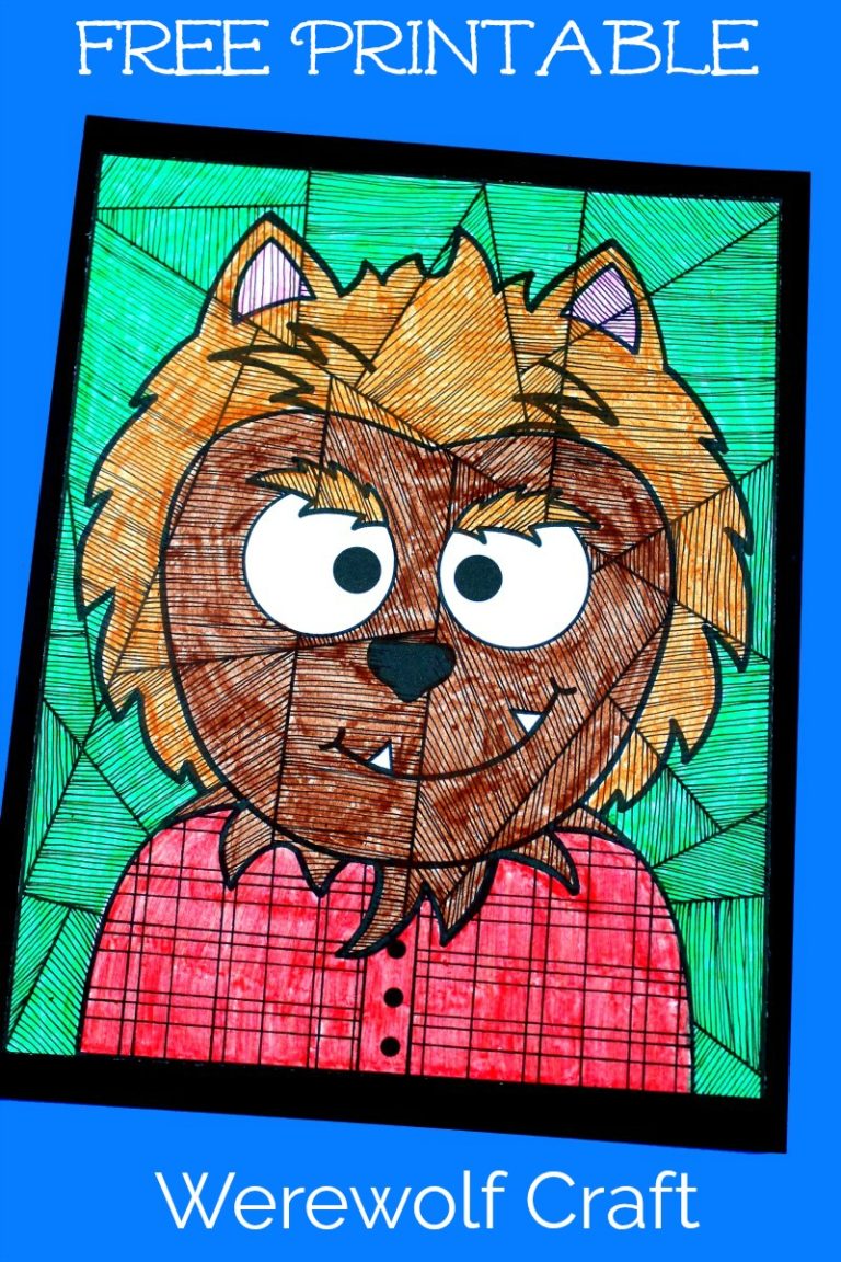 Free Printable Werewolf Craft Line Study Art - Mama Likes This