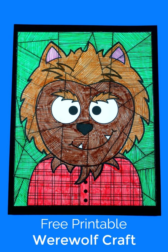 Free Printable Werewolf Craft Line Study Art - Mama Likes This