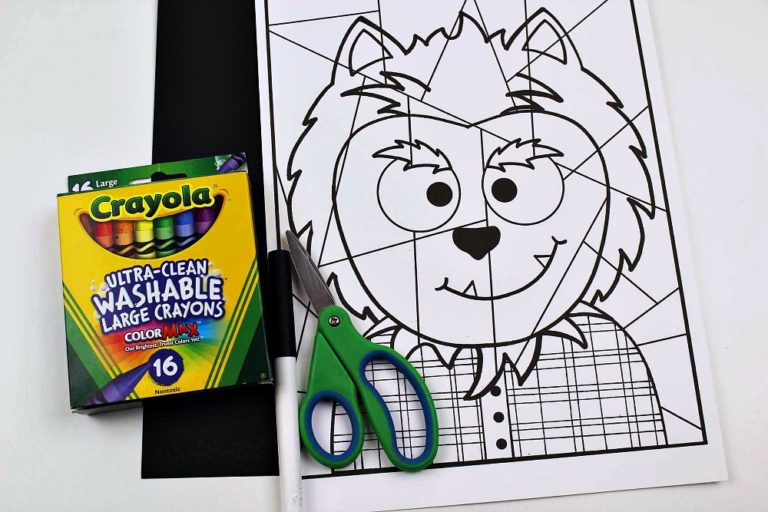 Free Printable Werewolf Craft Line Study Art - Mama Likes This