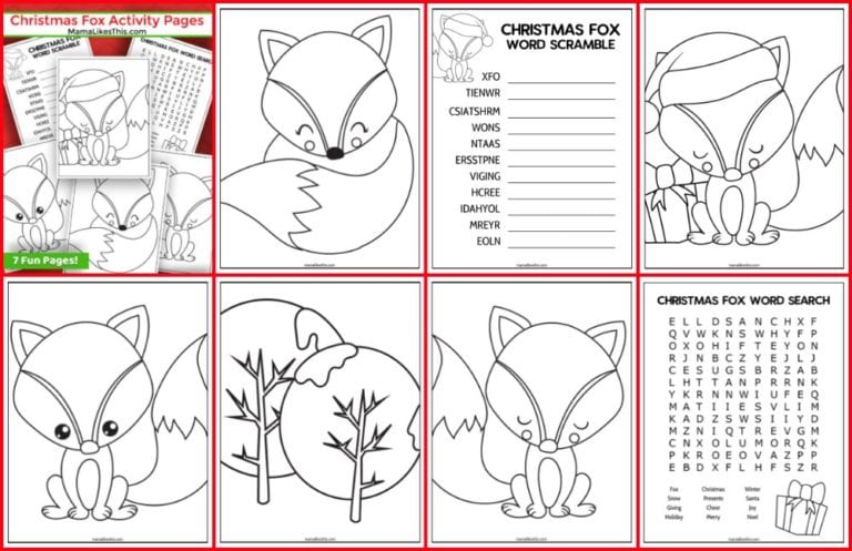 🦊🎄🎨Free Printable Christmas Fox Activity Pages - Mama Likes This