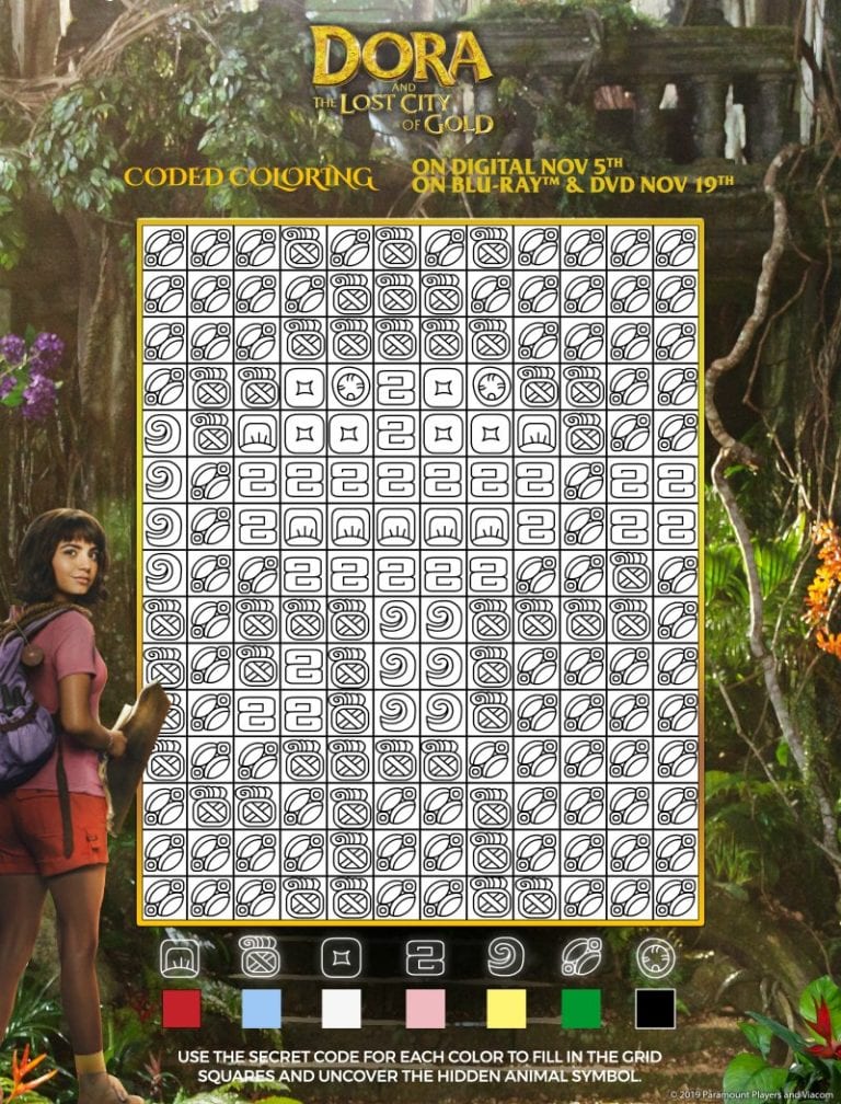 Free Printable Coded Dora Coloring Page Activity - Mama Likes This