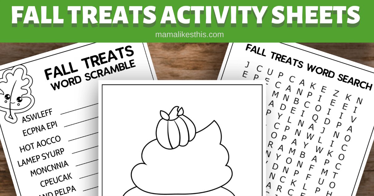 🍂Free Printable Fall Treats Activity Pages 🥧🦃 - Mama Likes This
