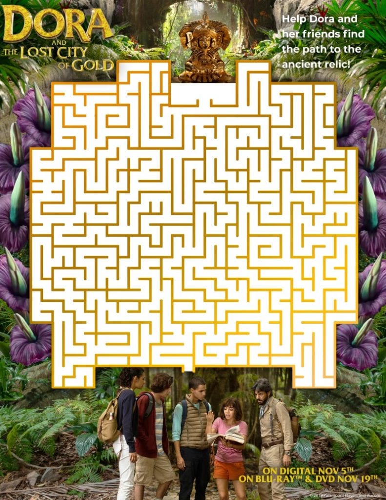 Free Printable Dora Maze - The Lost City of Gold - Mama Likes This