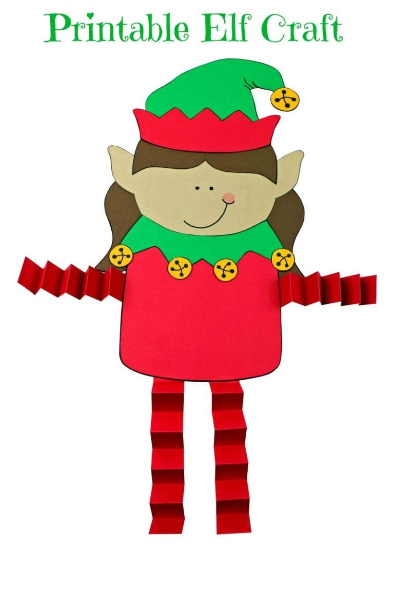 Free Printable Elf Girl Craft for Christmas - Mama Likes This