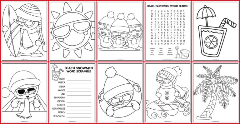 Free Beach Christmas Printable Activity Pages - Mama Likes This