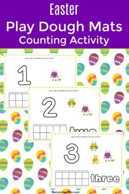 Easter Play Dough Mats Counting Activity - Mama Likes This