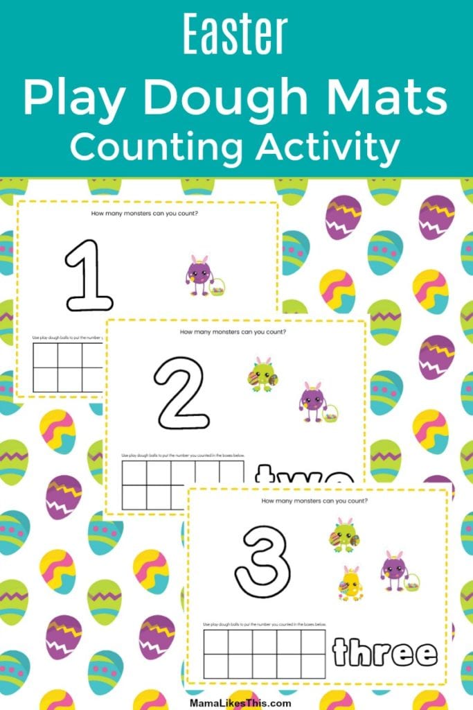 Easter Play Dough Mats Counting Activity - Mama Likes This