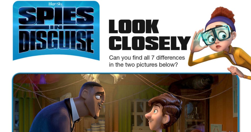 Spies in Disguise Activity Page - Spot the Difference! - Mama Likes This