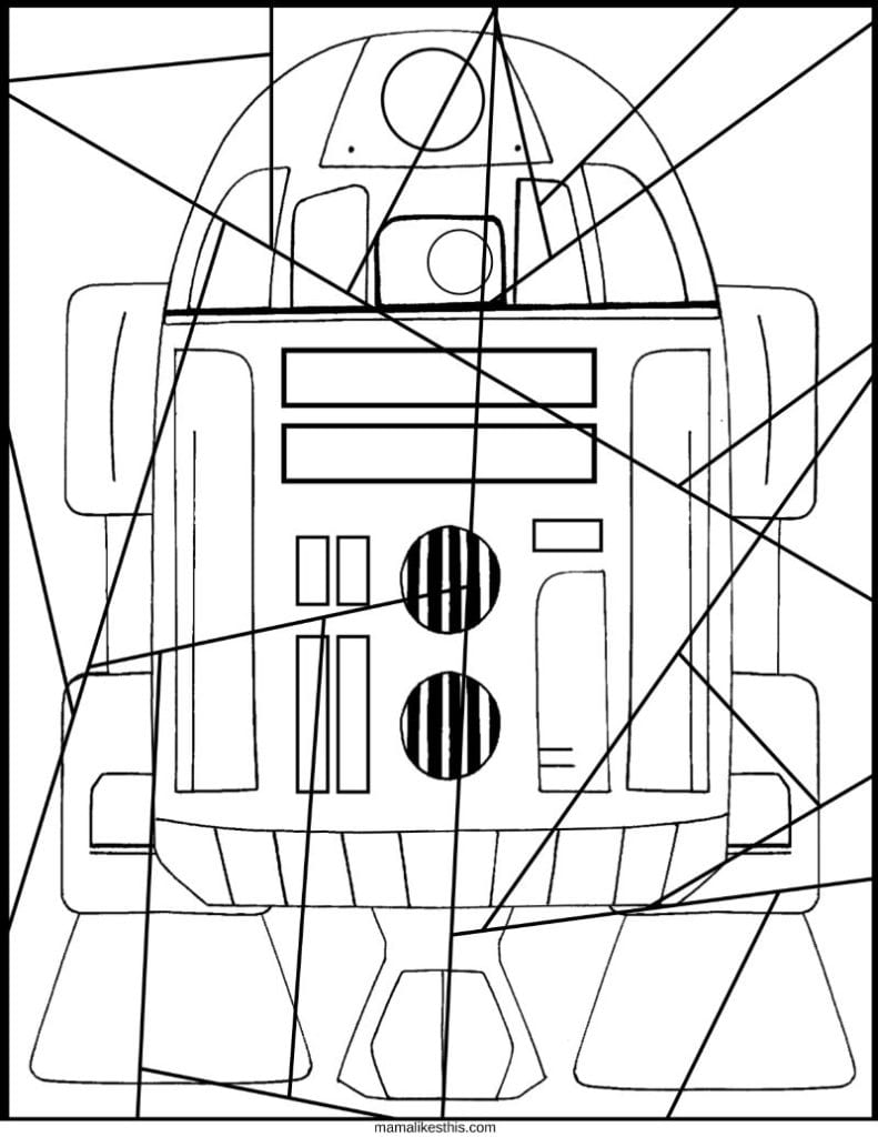 Star Wars Inspired R2-D2 Line Art Craft - Mama Likes This