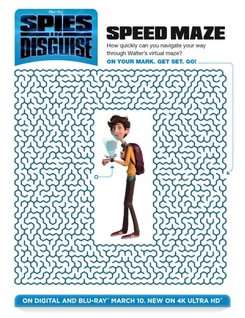 Printable Spies in Disguise Maze - Mama Likes This