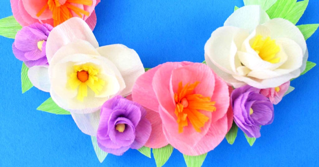 Spring Crepe Paper Flower Wreath Craft: Brighten Up Your Room 🌷🌼 - Mama ...