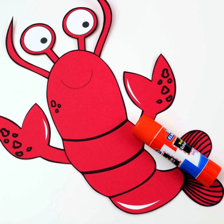 Paper Lobster Craft with Free Printable Template - Mama Likes This