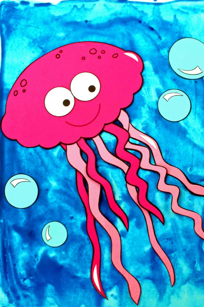 Jellyfish Paper Craft with Free Printable Template - Mama Likes This