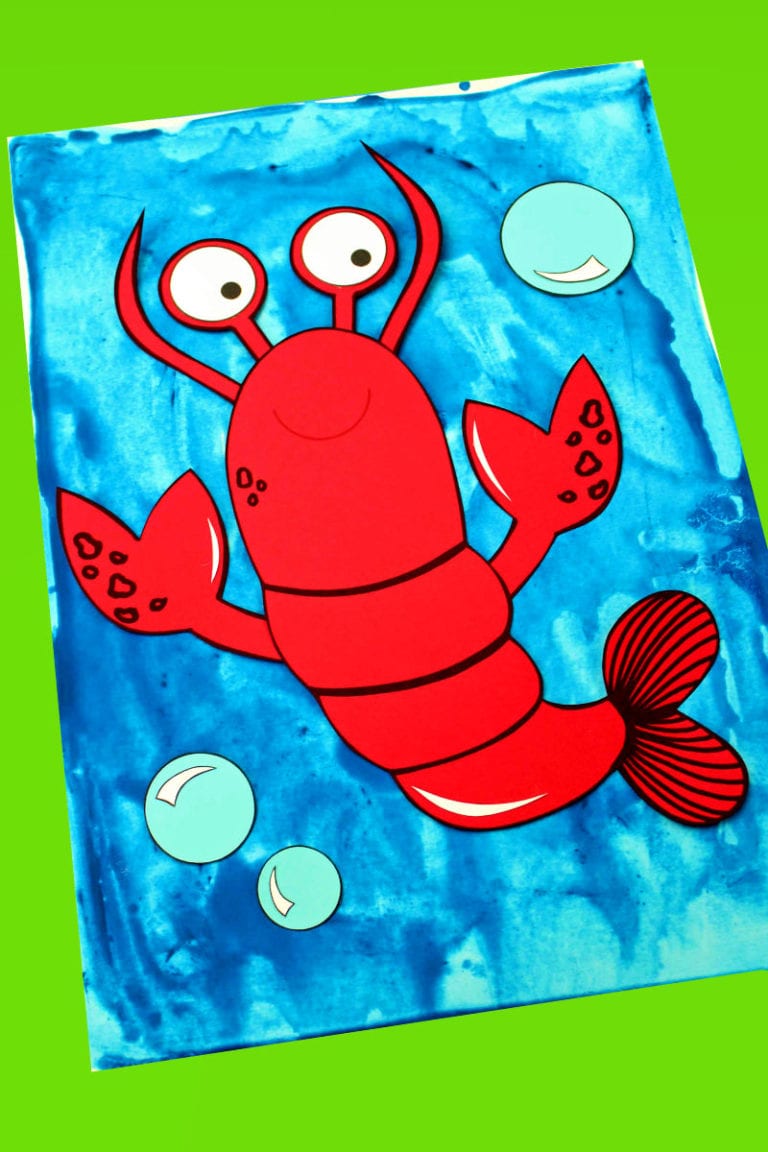 Paper Lobster Craft with Free Printable Template - Mama Likes This