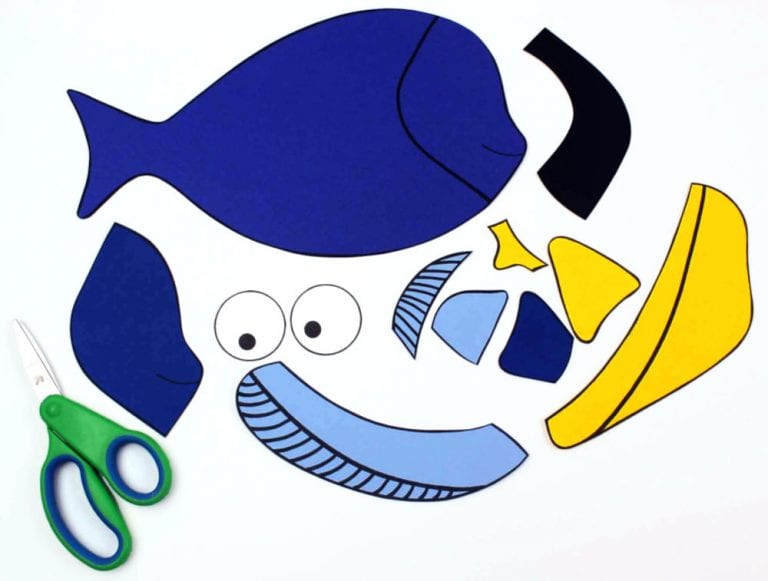 Paper Finding Dory Blue Tang Craft - Mama Likes This