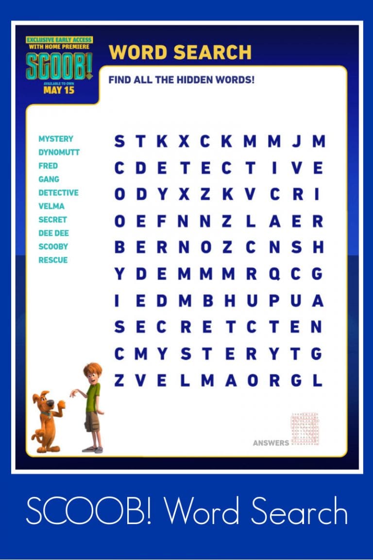 Scoob Word Search Activity Page - Mama Likes This