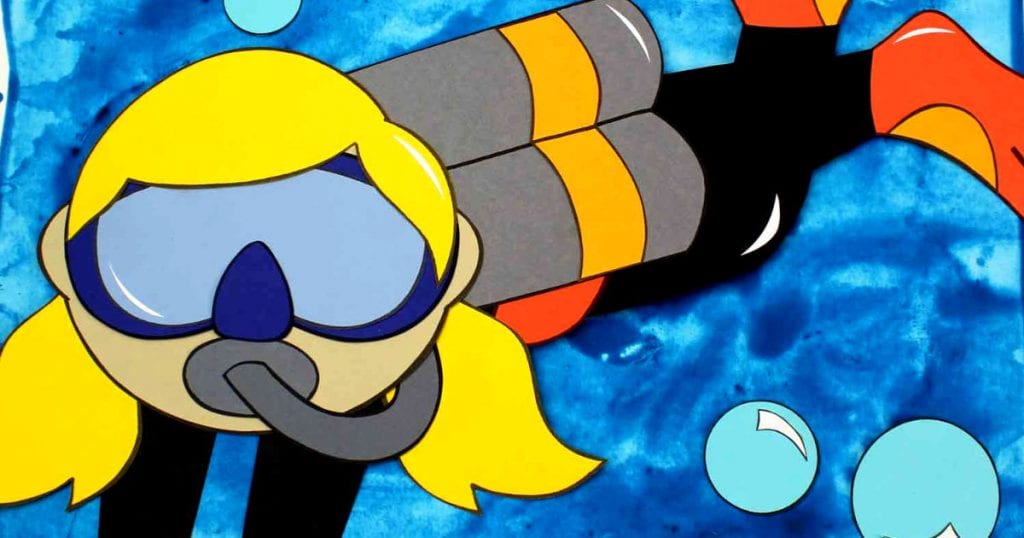Girl Scuba Diving Craft with Free Template - Mama Likes This
