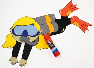 Girl Scuba Diving Craft with Free Template - Mama Likes This