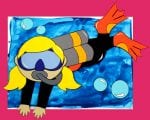 Girl Scuba Diving Craft with Free Template - Mama Likes This