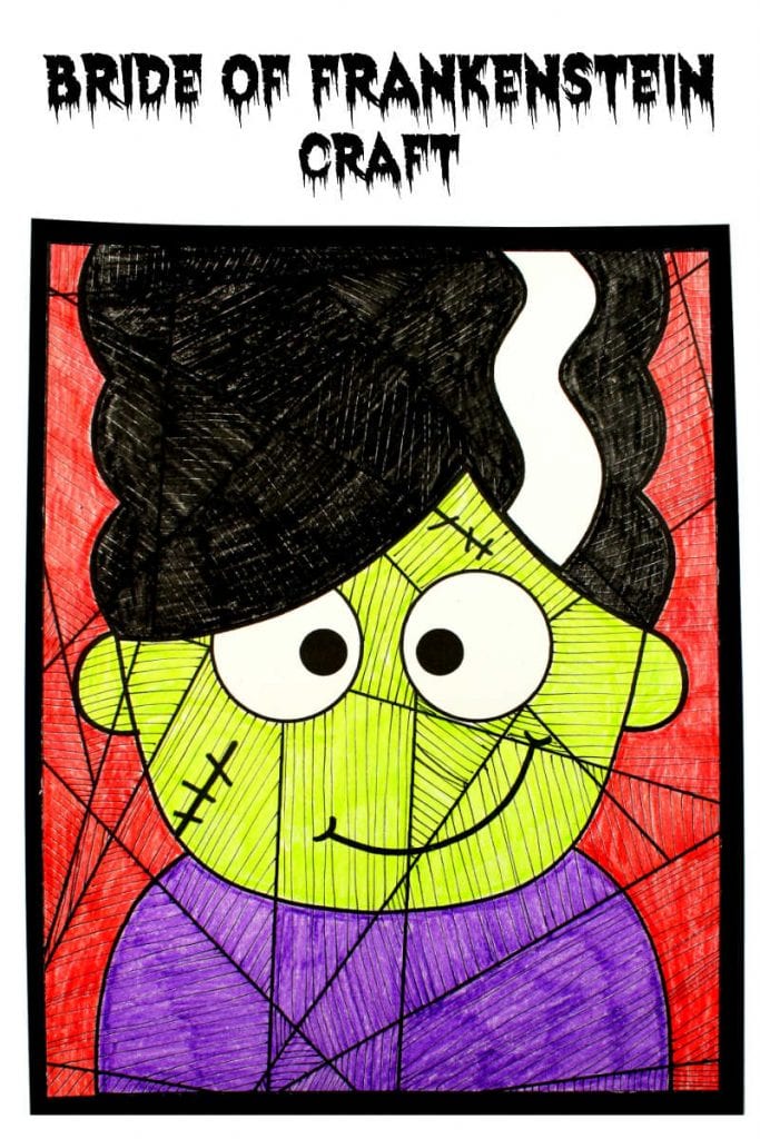 Free Printable Bride of Frankenstein Craft for Halloween - Mama Likes This
