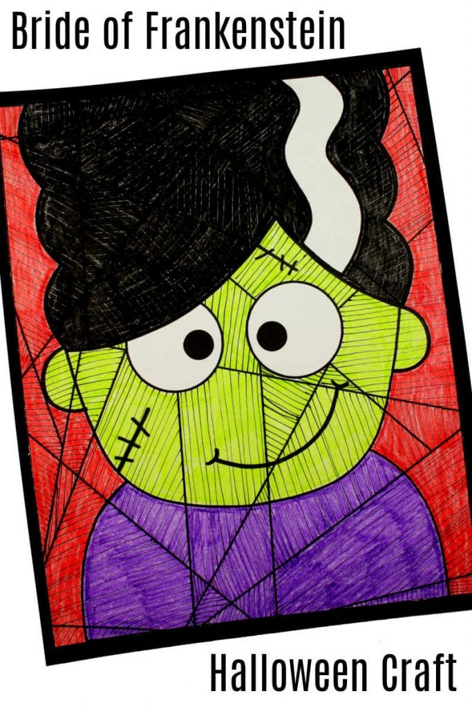 Free Printable Bride of Frankenstein Craft for Halloween - Mama Likes This