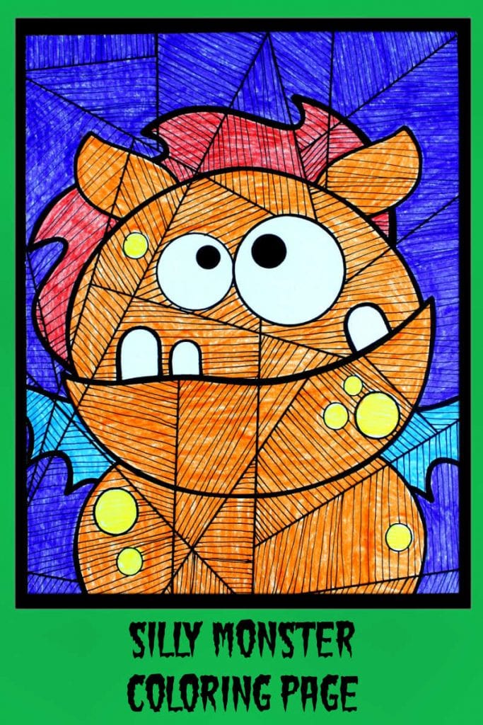 Silly Monster Coloring Page for Halloween - Mama Likes This