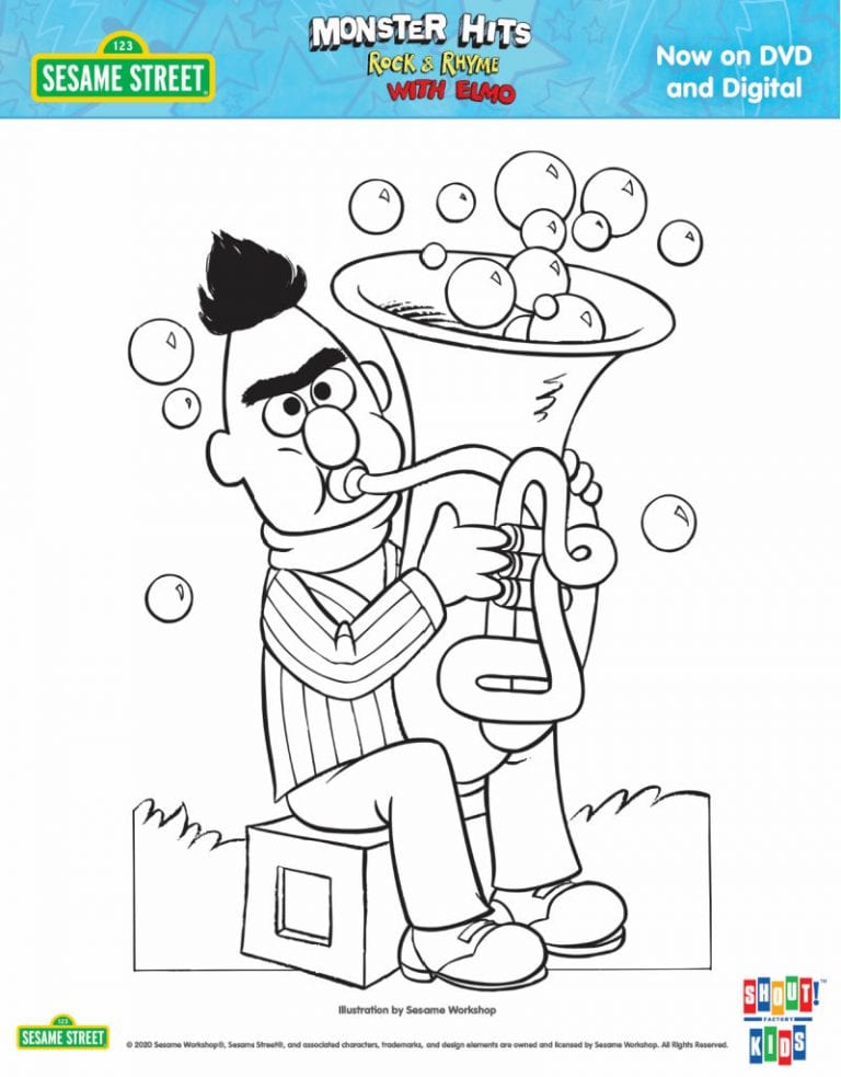 Sesame Street Bert Coloring Page - Mama Likes This