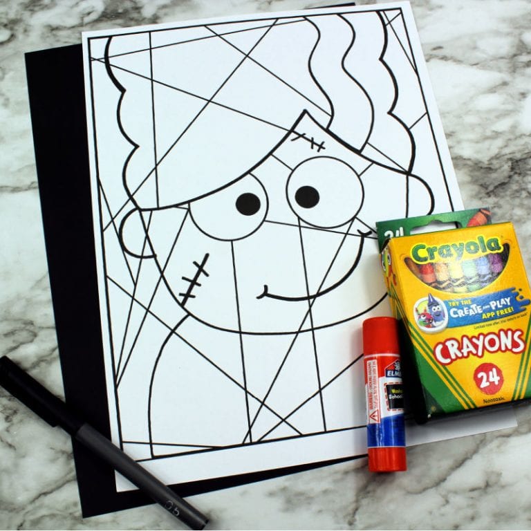 Free Printable Bride of Frankenstein Craft for Halloween - Mama Likes This
