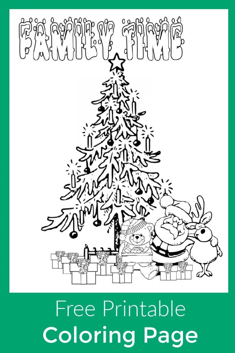 Christmas Family Time Coloring Page - Mama Likes This