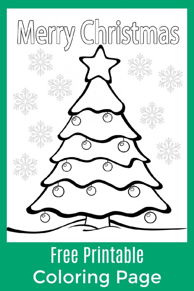 Merry Christmas Tree Coloring Page - Mama Likes This