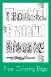 Thankful Grateful Blessed Coloring Page - Mama Likes This