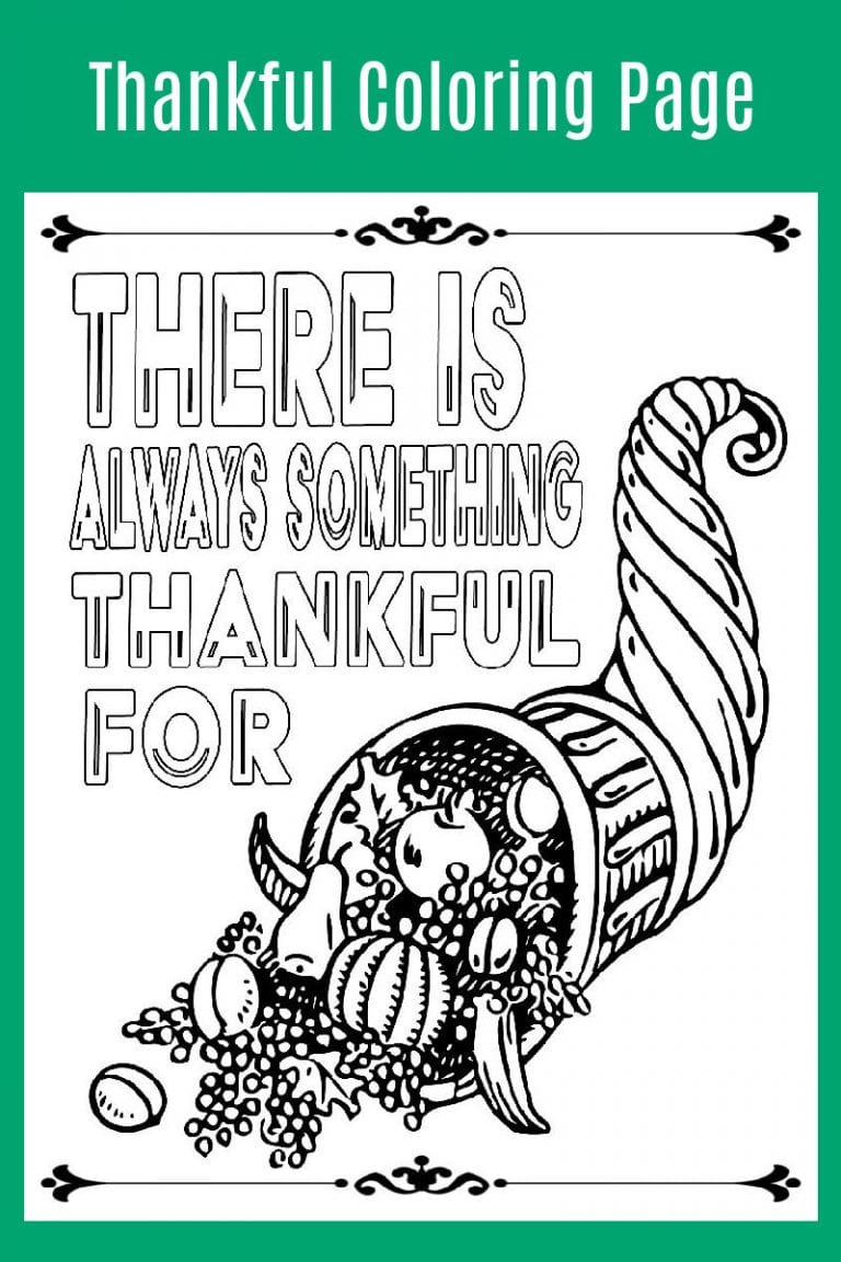 Thankful Coloring Page for Thanksgiving - Mama Likes This