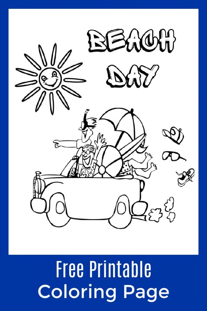 Free Printable Beach Day Coloring Page - Mama Likes This