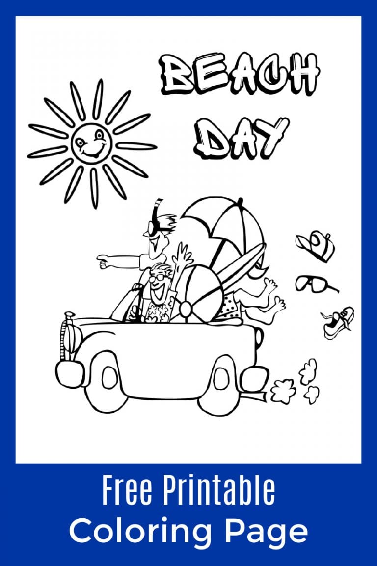 Free Printable Beach Day Coloring Page - Mama Likes This