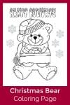 Christmas Bear Coloring Page for The Holidays - Mama Likes This
