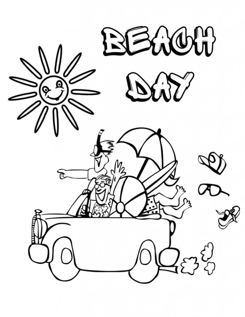 Free Printable Beach Day Coloring Page - Mama Likes This