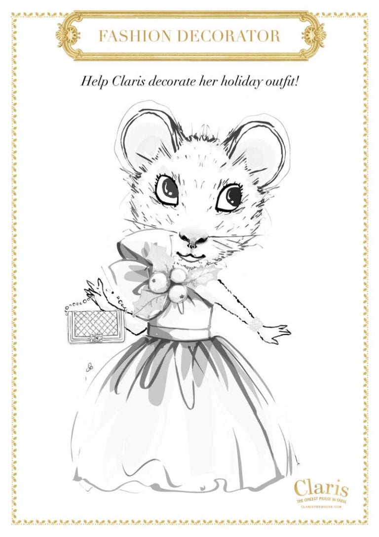 Free Printable Mouse Ball Gown Coloring Page - Mama Likes This