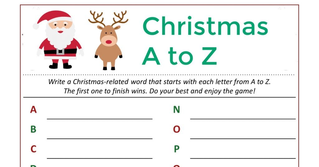 Free Printable Santa's Christmas Word Game - Mama Likes This