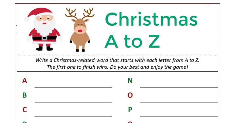 Free Printable Santa's Christmas Word Game - Mama Likes This
