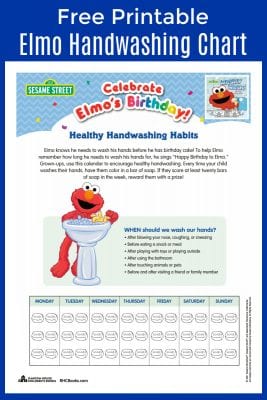 Free Printable Elmo Hand Washing Chart for Kids - Mama Likes This