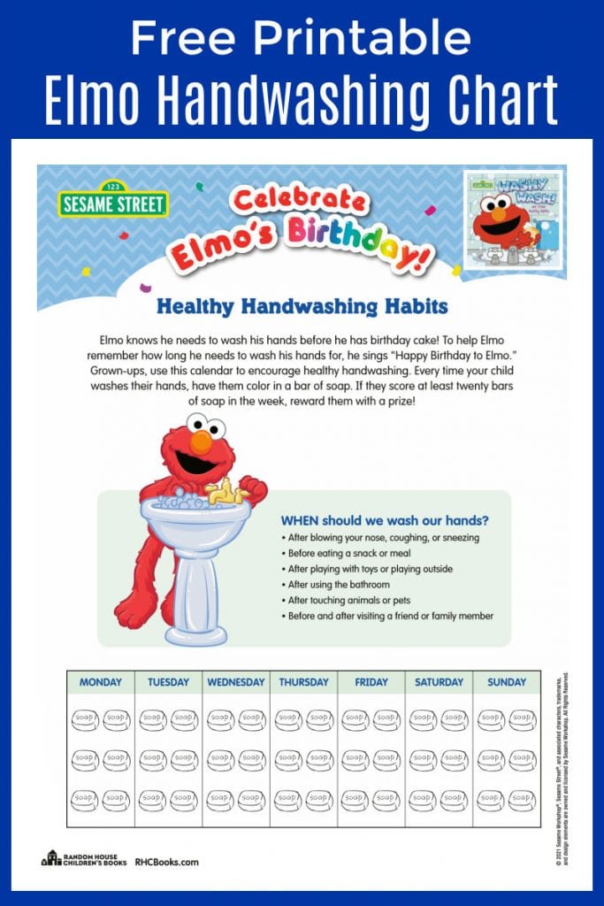 Free Printable Elmo Hand Washing Chart for Kids - Mama Likes This